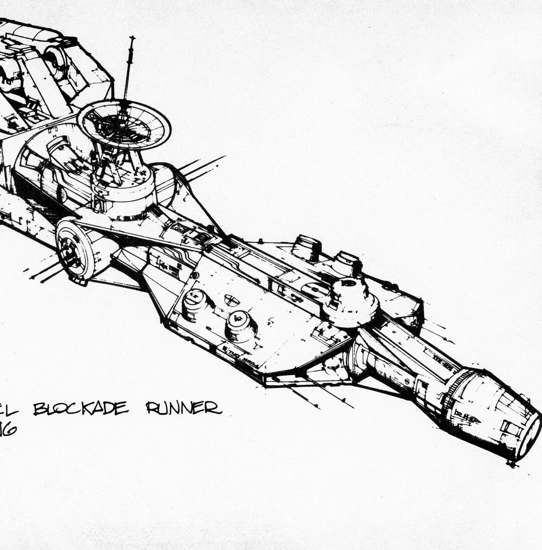 Vintage Rebel Blockade Runner Concept Art Print - '70s Sci-fi Decor - Etsy