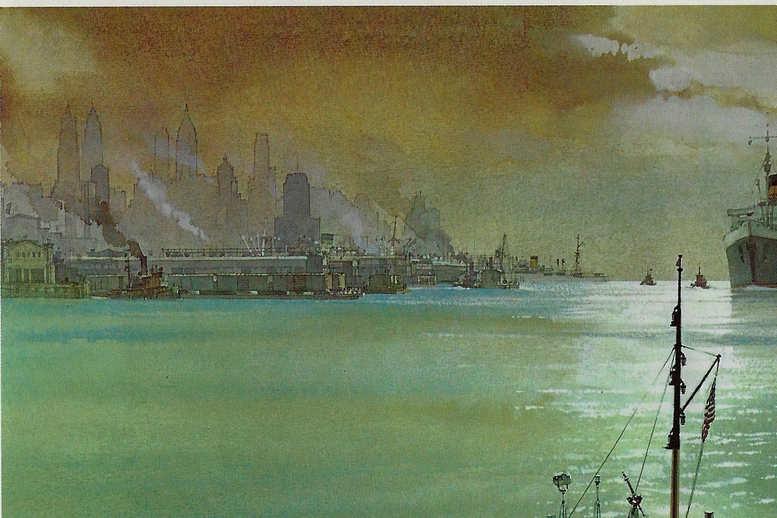 Doris Moran Harbor Tug Hudson River New York Vintage Art - Etsy