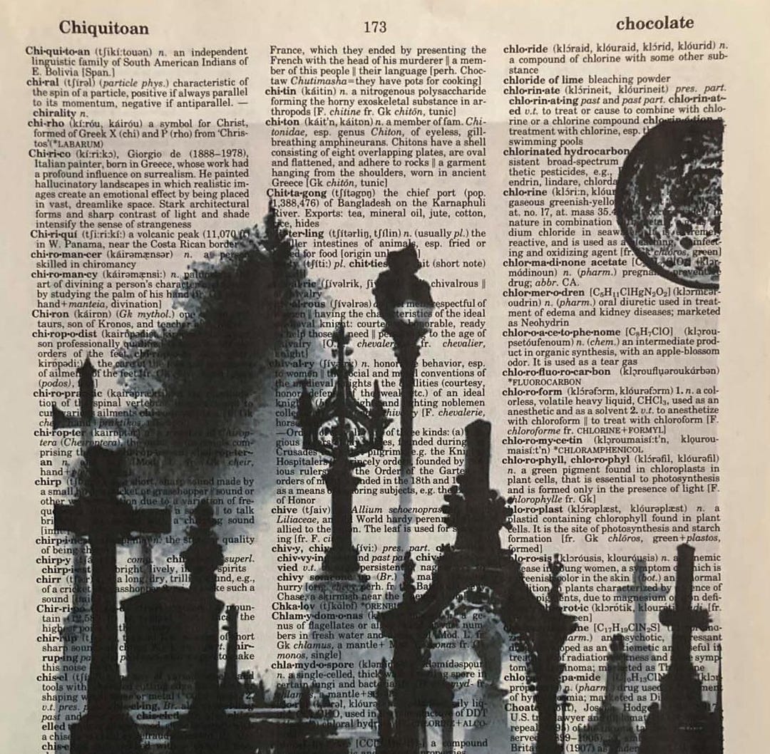 Mary Shelley Frankenstein Inspired Graveyard Scene Original Art Print ...