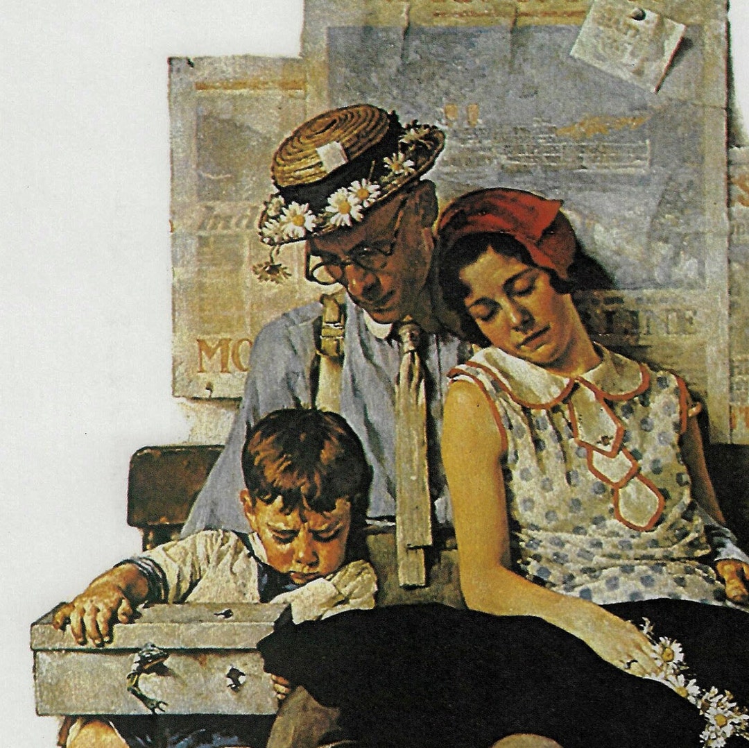 Norman Rockwell Vintage Art Book Page home From Vacation September 1930 ...