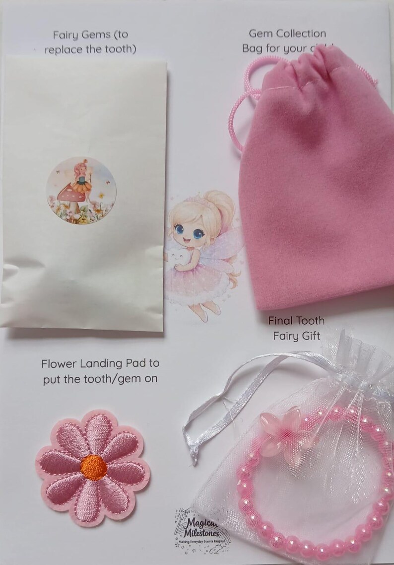 Tooth Fairy Gift Pack | First Lost Tooth Kit, Certificate, Bracelet - Etsy