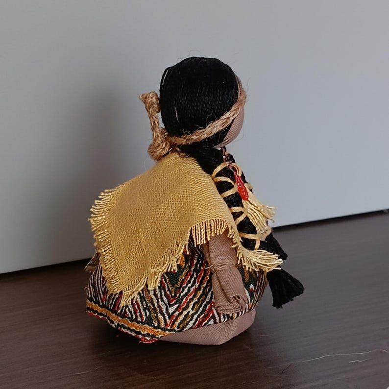 Handcrafted Native American Style Mini Rag Doll, 4-inch Textile Art ...
