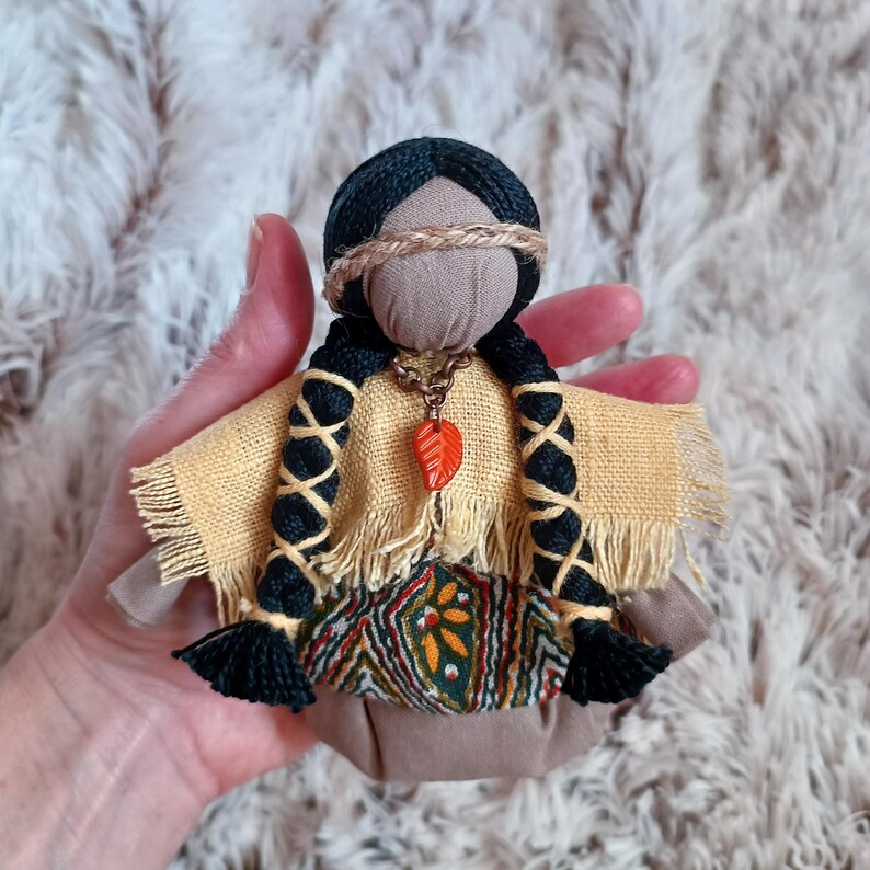 Handcrafted Native American Style Mini Rag Doll, 4-inch Textile Art ...