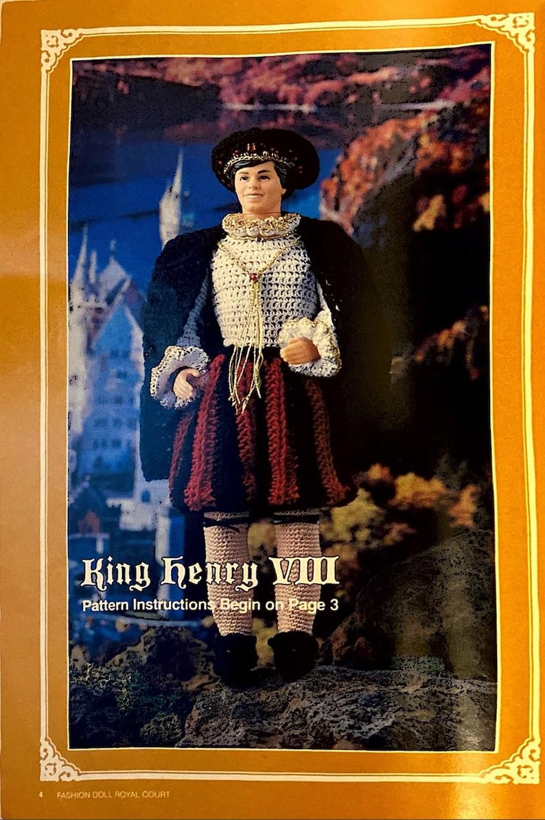 Vintage Fashion Doll Royal Court Crochet Patterns | Tudor Era (PDF ...