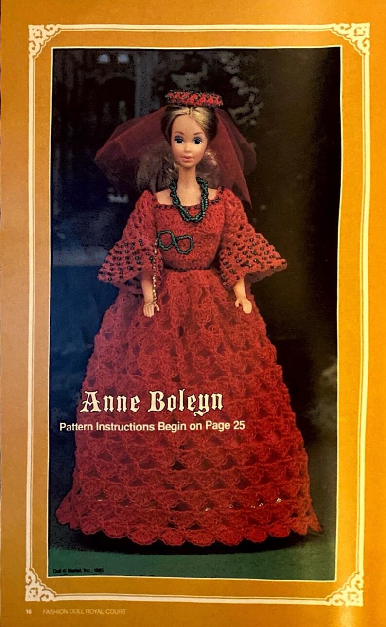Vintage Fashion Doll Royal Court Crochet Patterns | Tudor Era (PDF ...