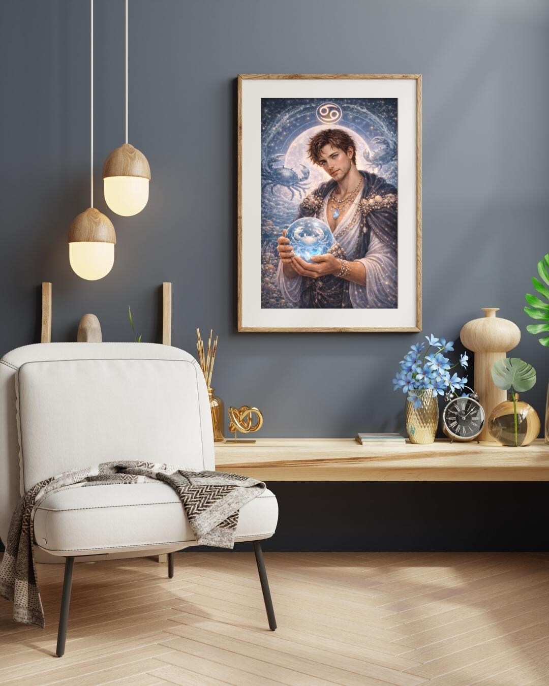 Cancer Zodiac Boy Poster, Celestial Astrology Art (digital Print) - Etsy