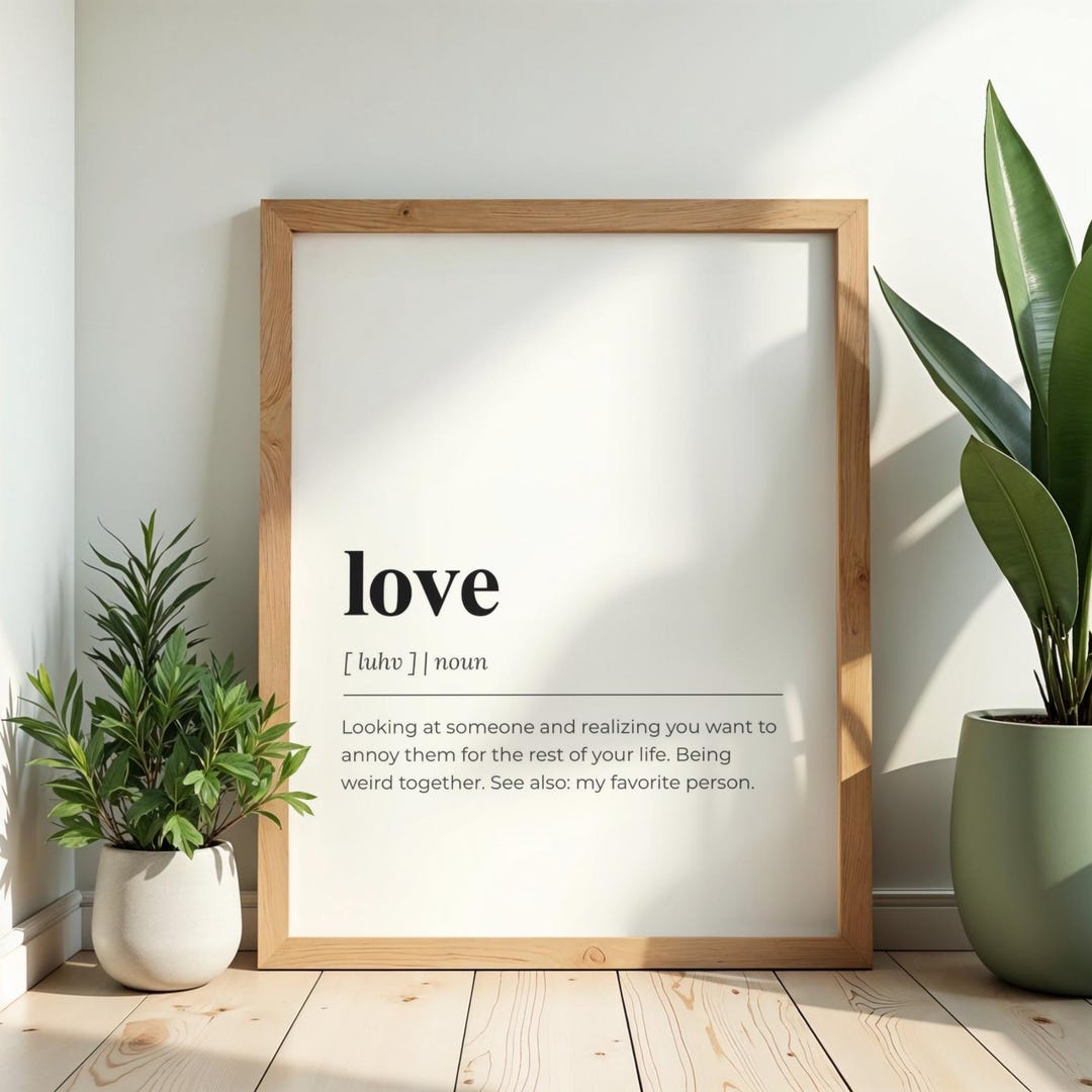 Love Definition Print | Minimalist Wall Art | Romantic Bedroom Decor ...