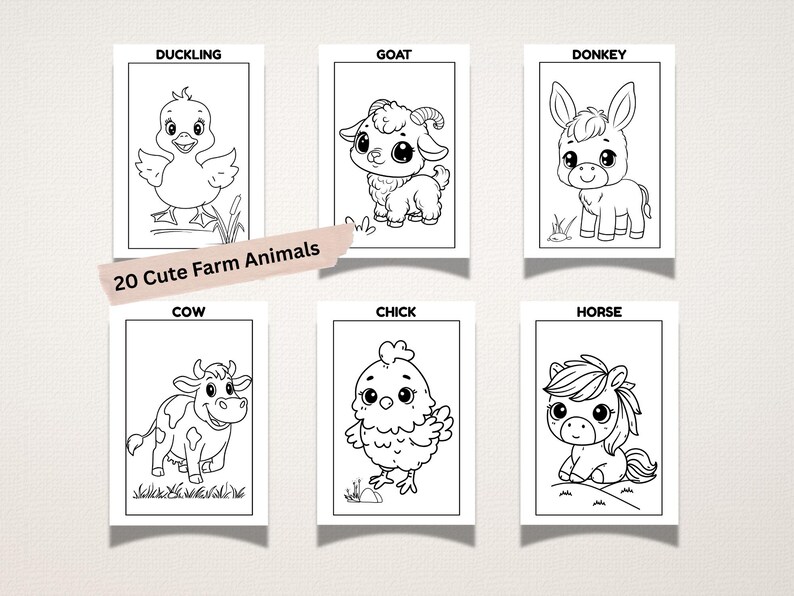 Farm Animals Coloring Pages for Toddlers & Preschoolers | 20 Printable ...