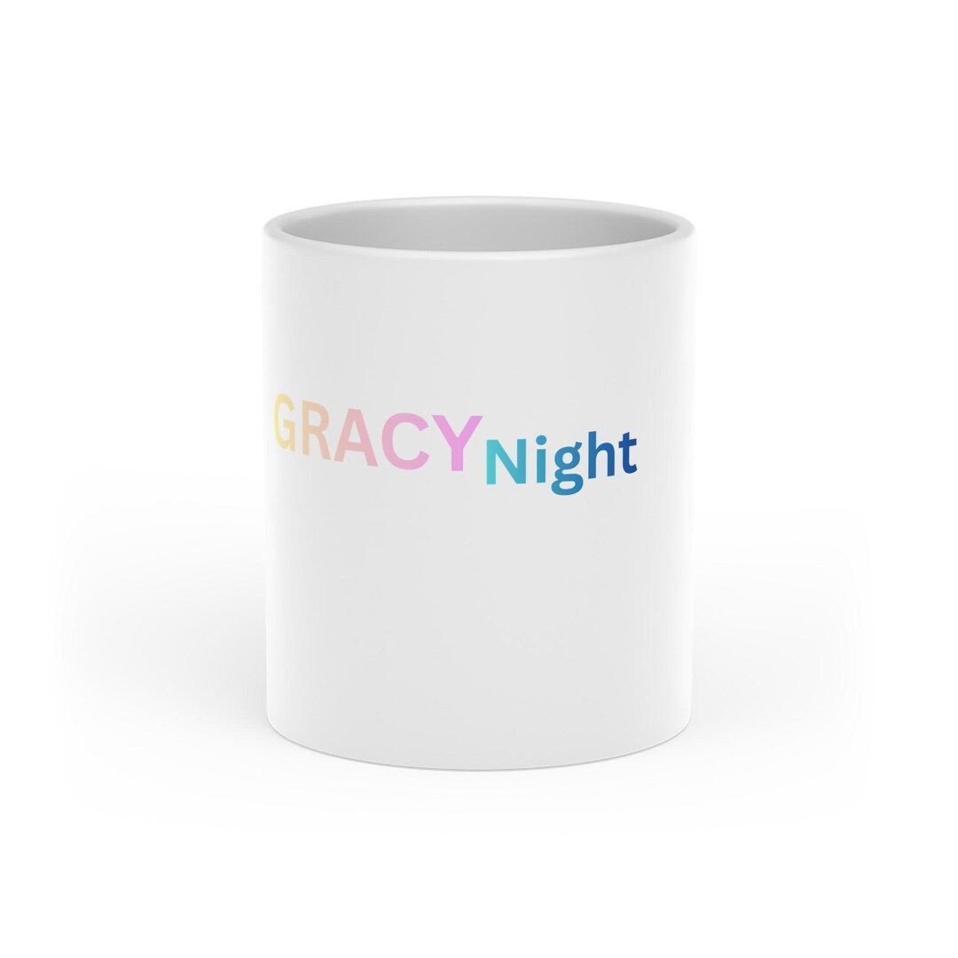 GRACY Night Mug | Pastel Rainbow Name Typography - Etsy