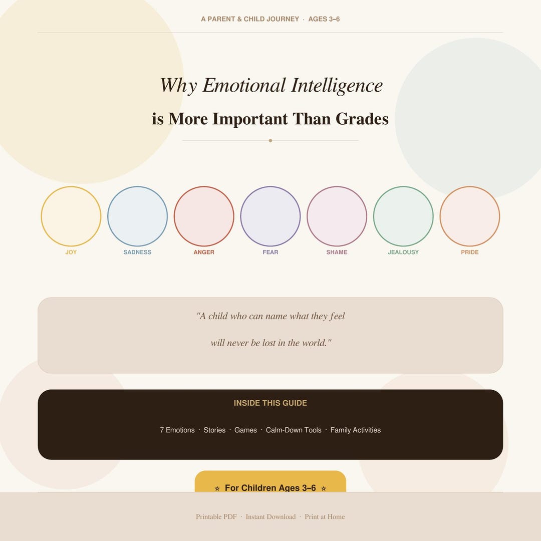 Emotional Intelligence Guide for Kids 3-6, SEL Activities Workbook (PDF ...