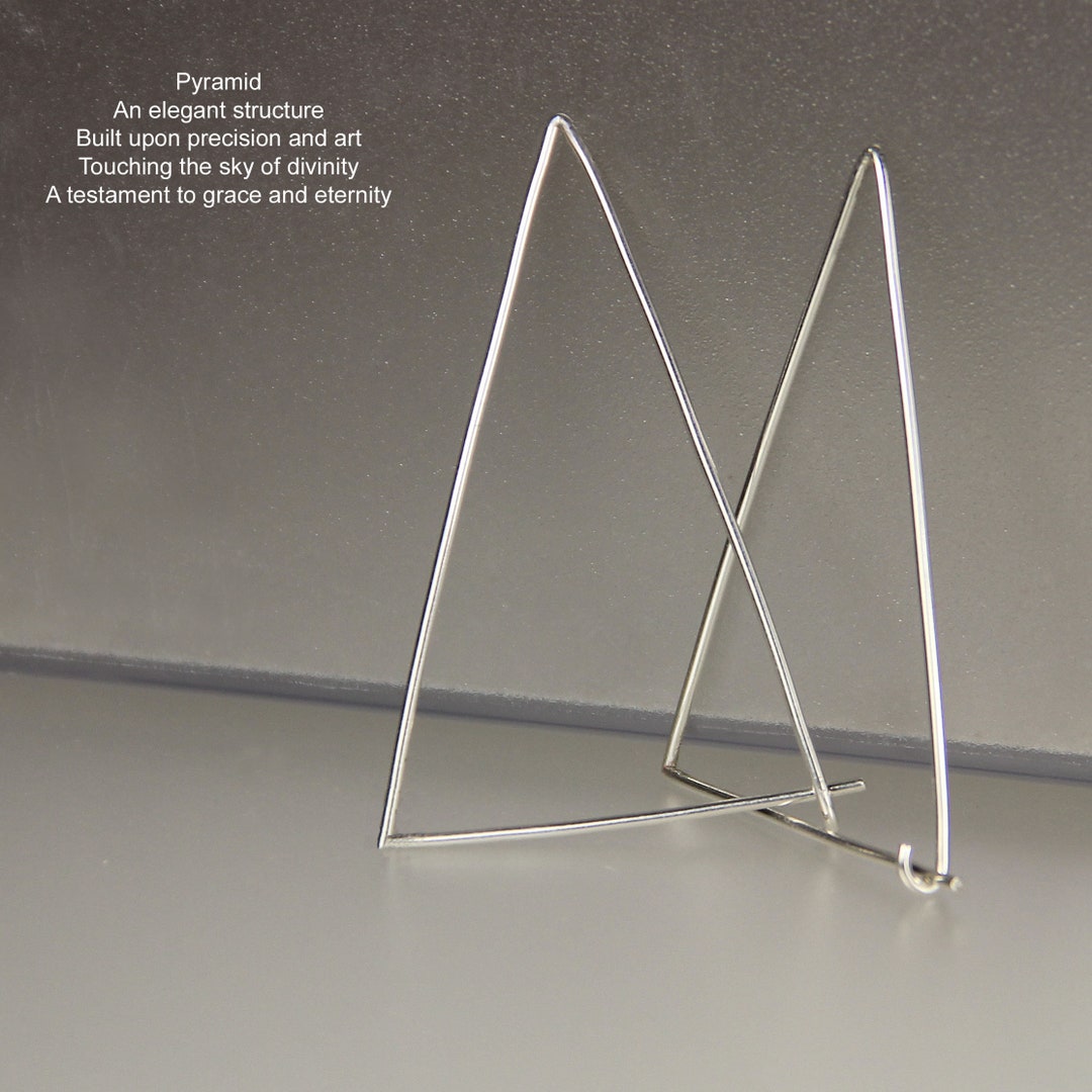 Sterling Silver, Triangle Earrings, Hoop Earrings, Abstract Earrings ...