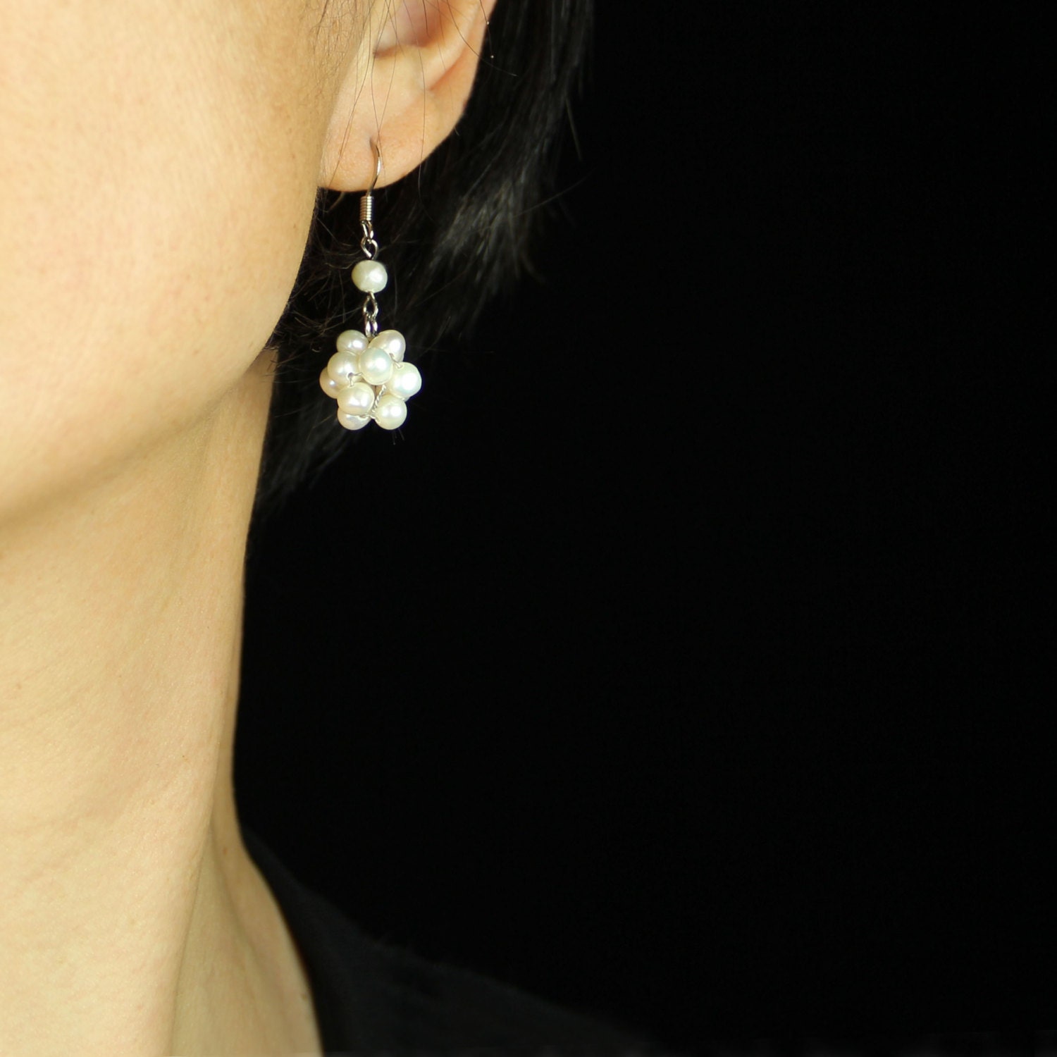 Pearl ball drop earrings bridesmaid gift gift for her | Etsy