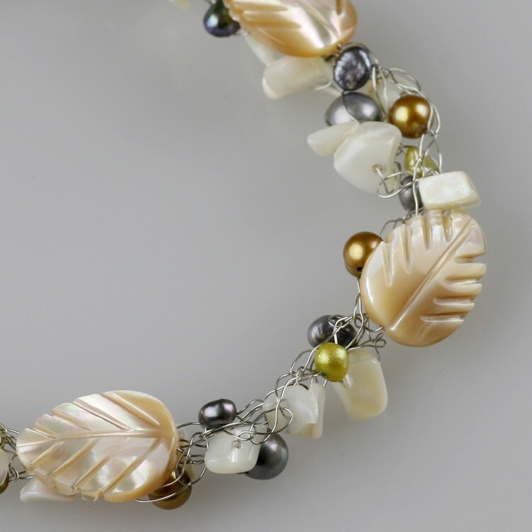 Shell Pearl Choker Necklace, Bridesmaid Gift, Gift for Her, Wedding ...