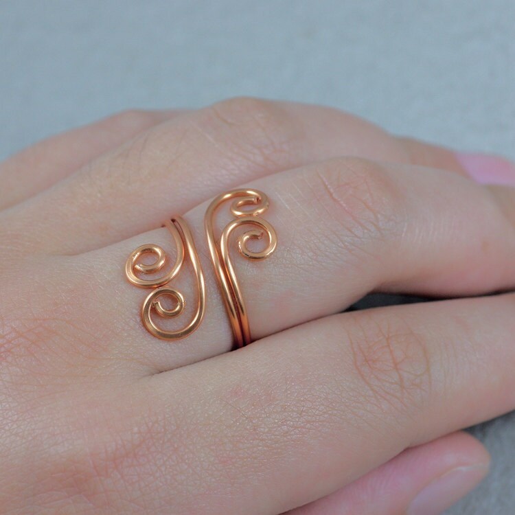 Doppel Spiral Ring Kupfer Ring verstellbarer Ring - Etsy.de