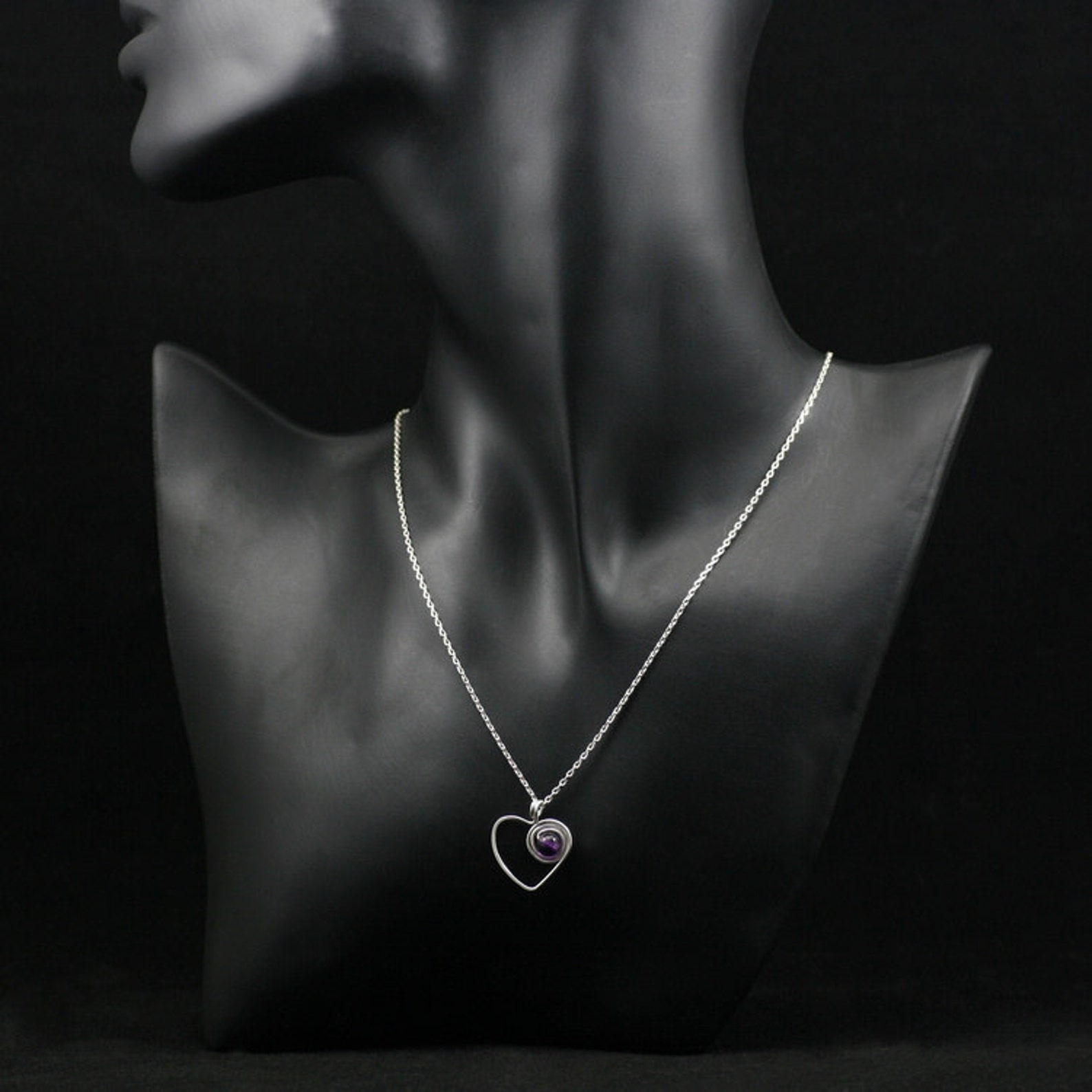 Abstract Heart Pendant Necklace Bridesmaid Gift Gift for | Etsy