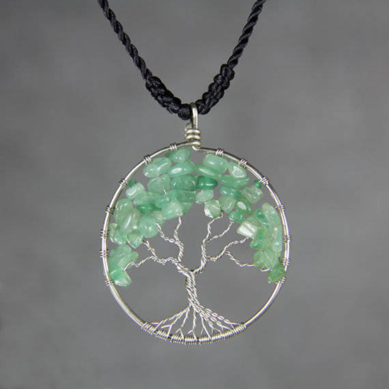 Cherry Quartz Tree of Life Branch Wiring Pendant Necklace Free US ...