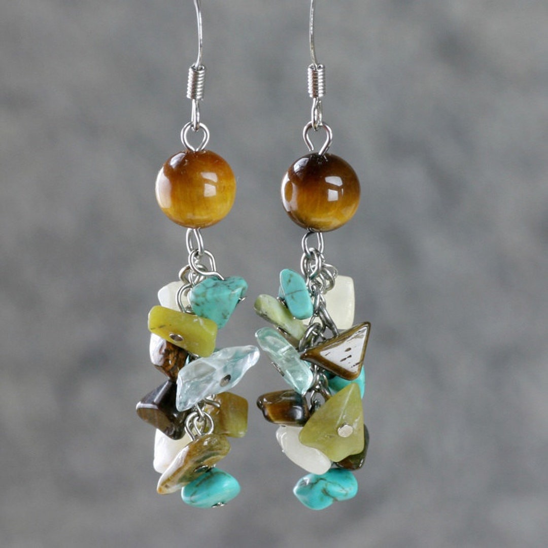Modern Abstract Dangle Chandelier Earrings, Bridesmaid Gift, Gift for ...