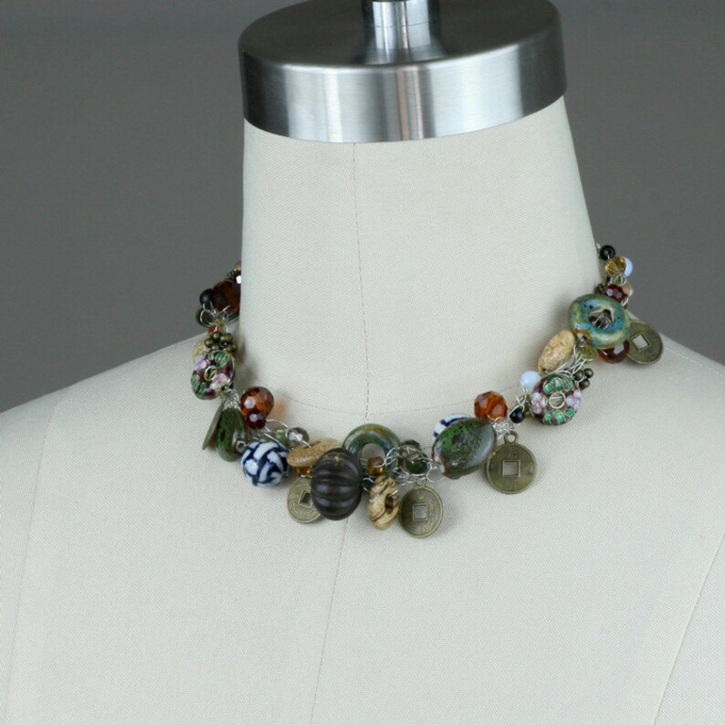 Crocheted Chinese Ceramic Coin Necklace Bridesmaid Gift Gift - Etsy