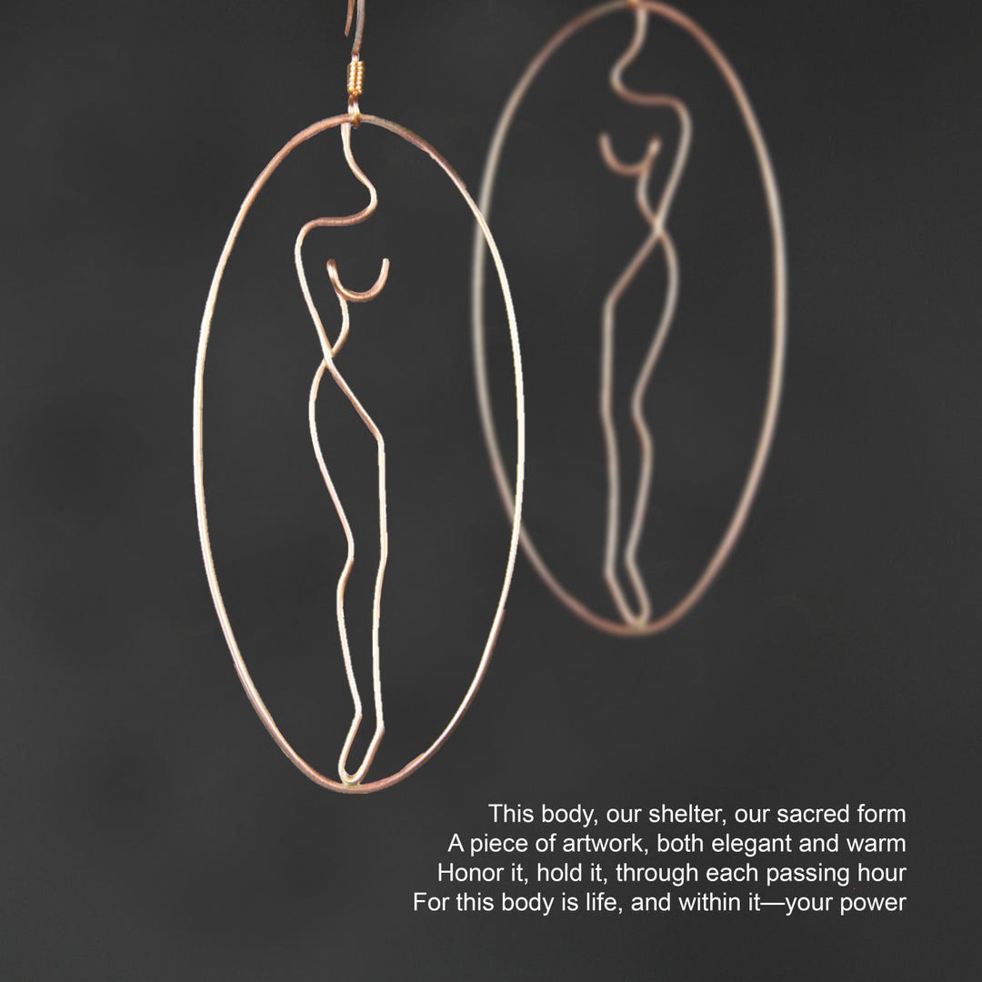 Female Body Hoop Earrings, 14k Rose Gold Filled, 14k Gold Filled ...
