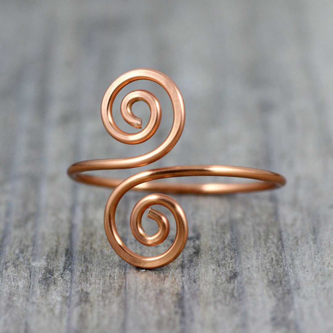 Copper Ring,spiral Ring, Adjustable Ring,bridesmaid Gift,gift for Her ...