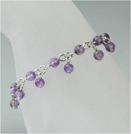 Amethyst charm bracelet bridesmaid gift gift for her | Etsy
