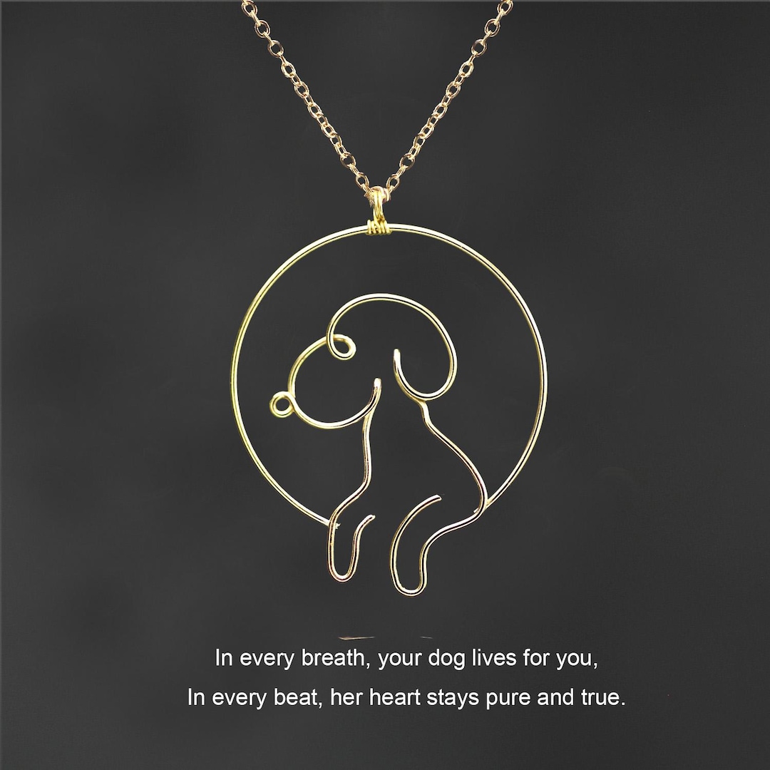 Dog Puppy Pendant Necklace, Unique Handmade, Free US Shipping, 14k Gold ...