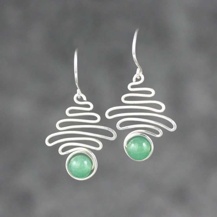 Wavy Abstract Earrings Bridesmaid Gift Gift for Her Wedding - Etsy