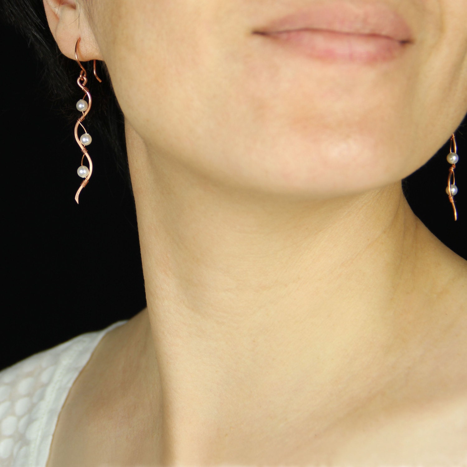 Wavy Long Earrings, Bridesmaid Gift, Gift for Her, Wedding Gift ...