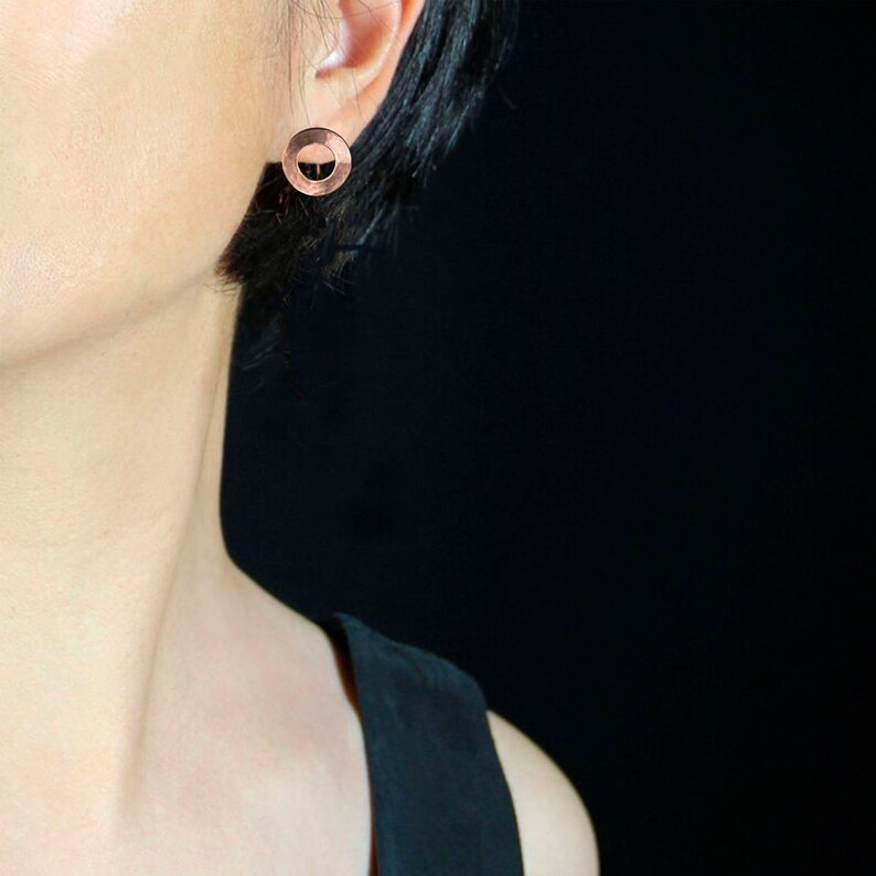 Copper Hoop Earrings, Copper Textured, Handmade Jewelry, Vintage ...