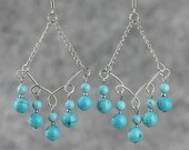 Turquoise Dangling Chandelier Earrings Bridesmaids Gifts Free - Etsy