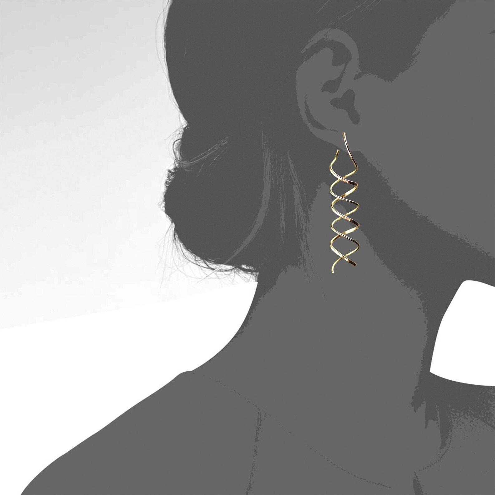 Helix Infinity Spiral Earrings, Handmade, 14kgold Filled, 14k Rose Gold ...
