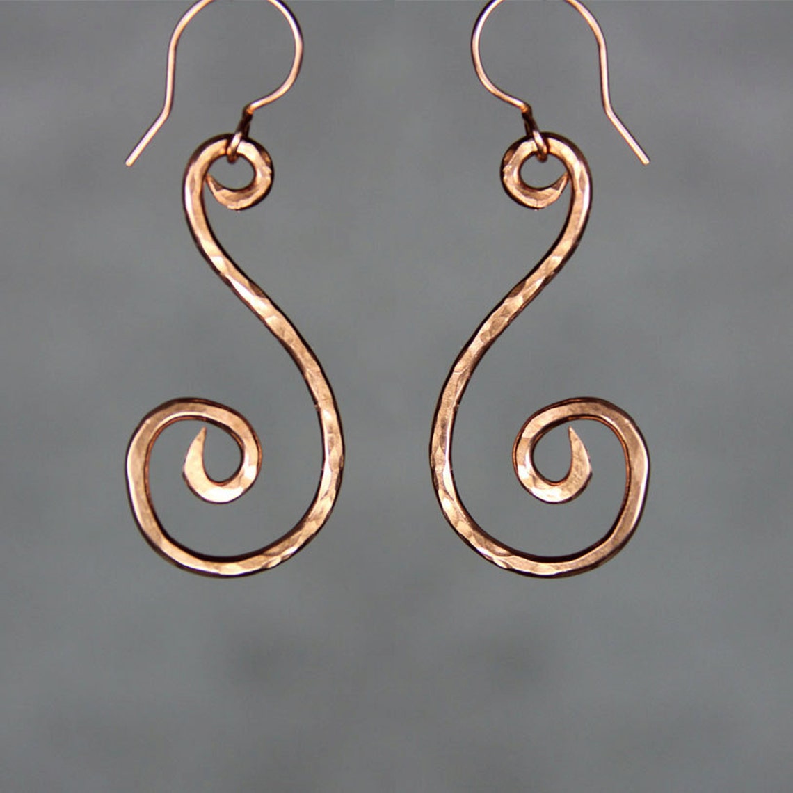 Hammered Textured Big Scroll Earrings, Bridesmaid Gift, Gift for Her ...