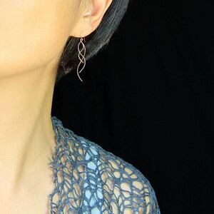Long Triple Wavy Dangle Earrings, Handmade Jewelry, Unique, Free US ...