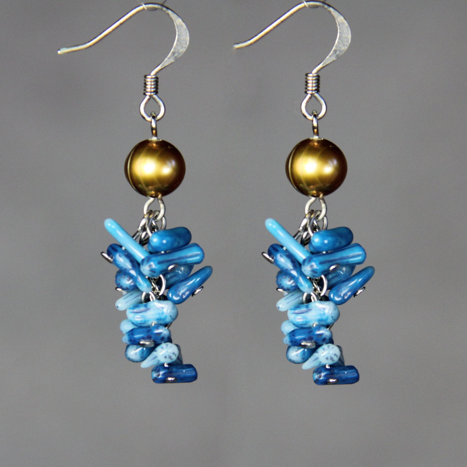 Modern Abstract Chandelier Dangle Earrings, Handmade Jewelry ...