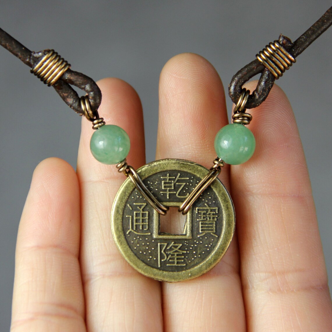 Copper Asian Chinese Antique Coin Collar Necklace Bridesmaid | Etsy