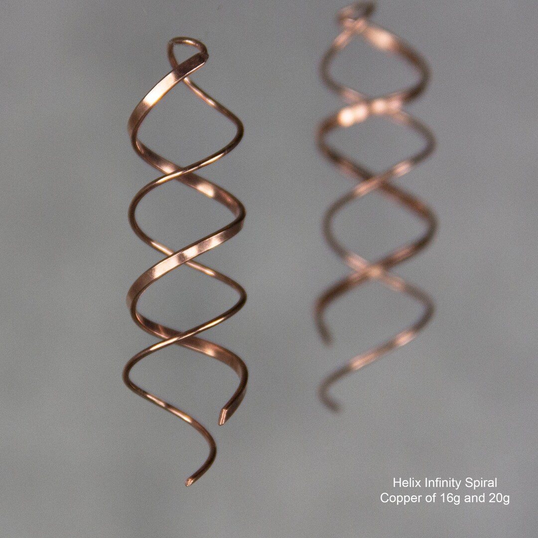 Helix Infinity Spiral Earrings, 14k Rose Gold-filled, Long Spiral ...