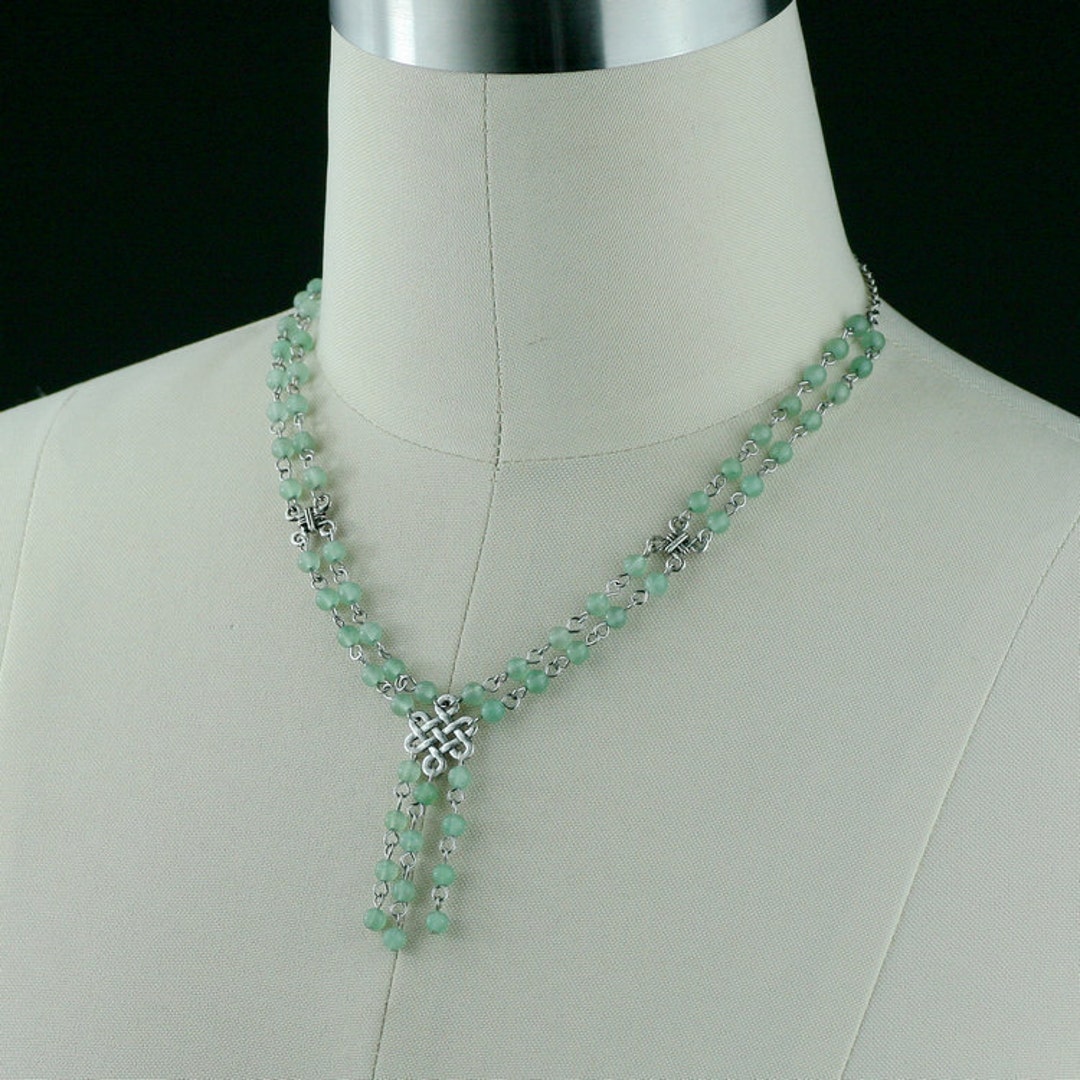 Jade Lariat Irish Necklace, Bridesmaid Gift, Gift for Her, Wedding Gift ...