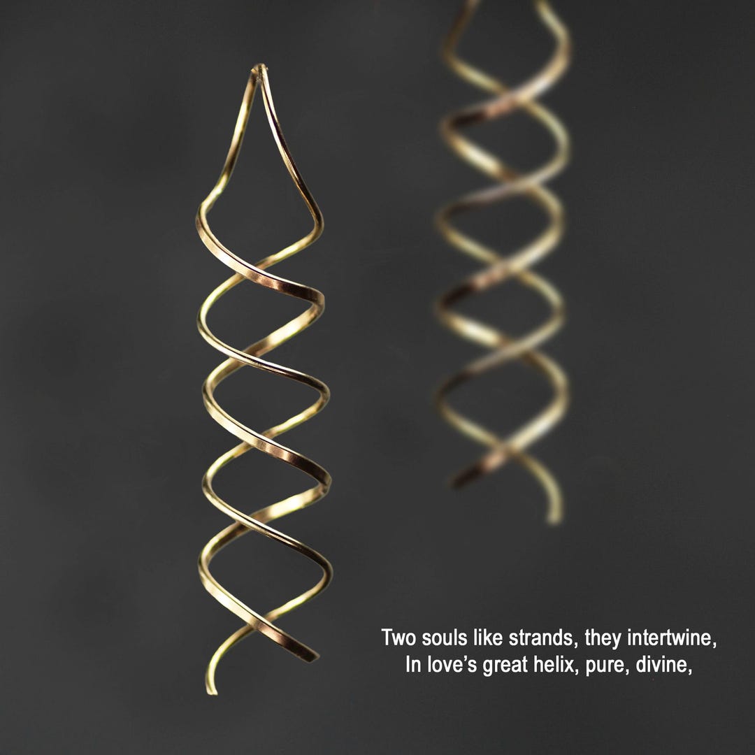 Helix Infinity Spiral Earrings, Handmade, 14kgold Filled, 14k Rose Gold ...