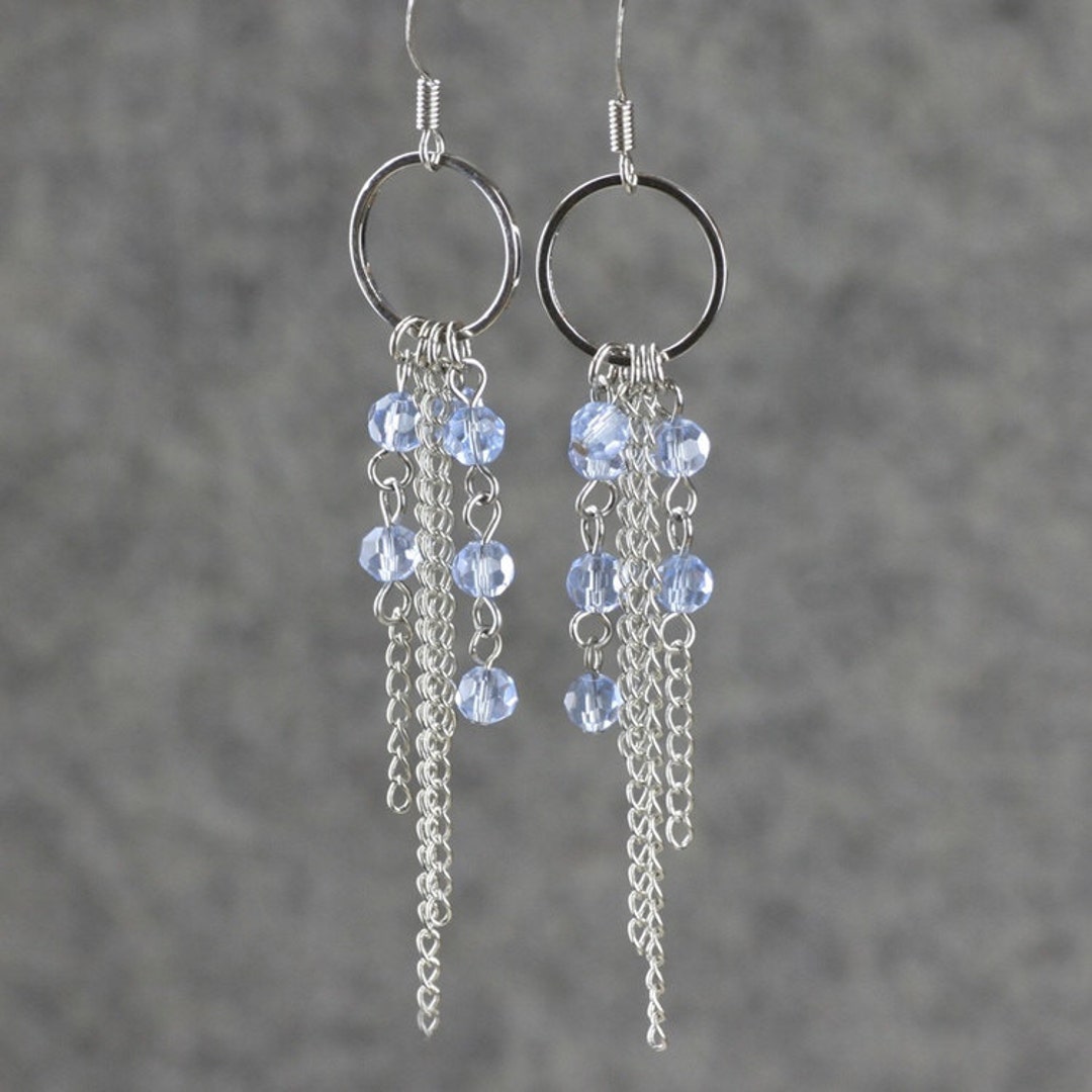 Dangle Loop Hoop Earrings, Bridesmaid Gift, Gift for Her, Wedding Gift ...