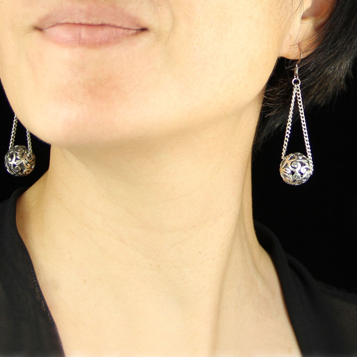 Abstract Spiral Ball Dangle Earrings Handmade Jewelry - Etsy