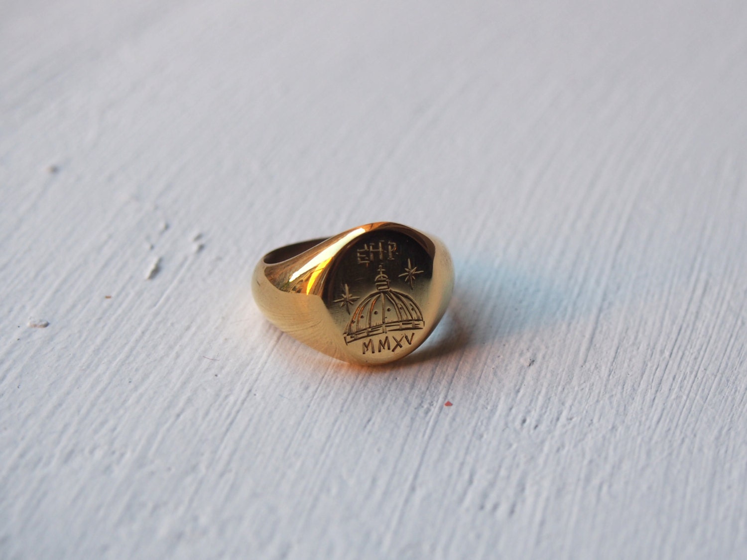 Custom Designed and Engraved Signet Ring, Made to Order in Shape of ...