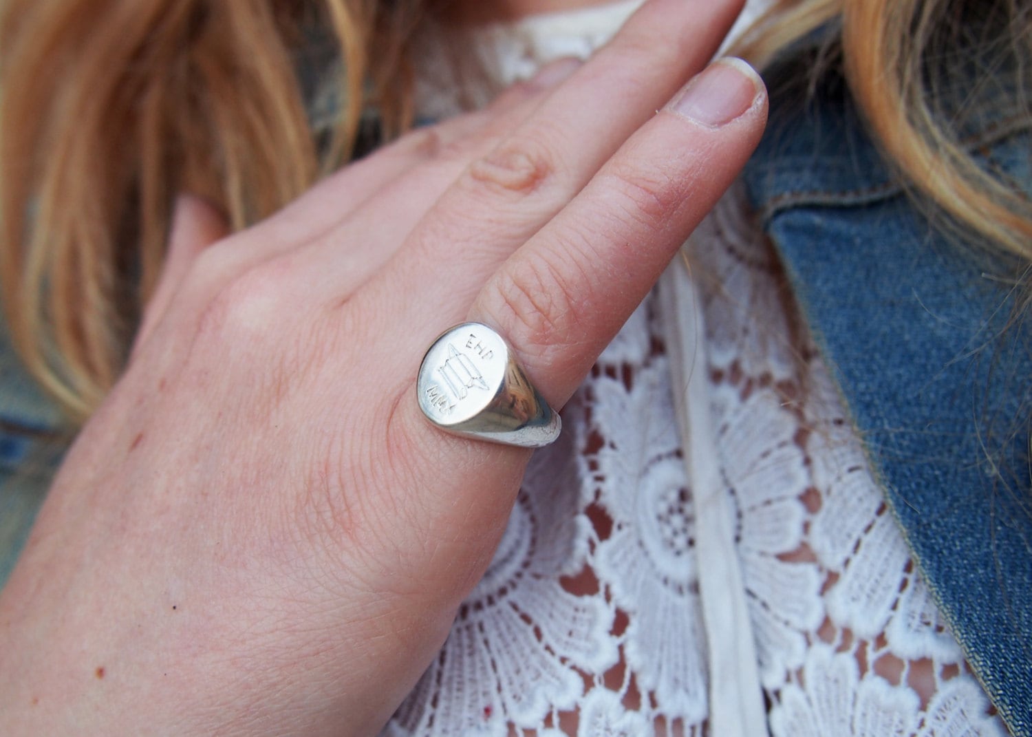Custom Designed and Engraved Signet Ring Sterling Silver / - Etsy