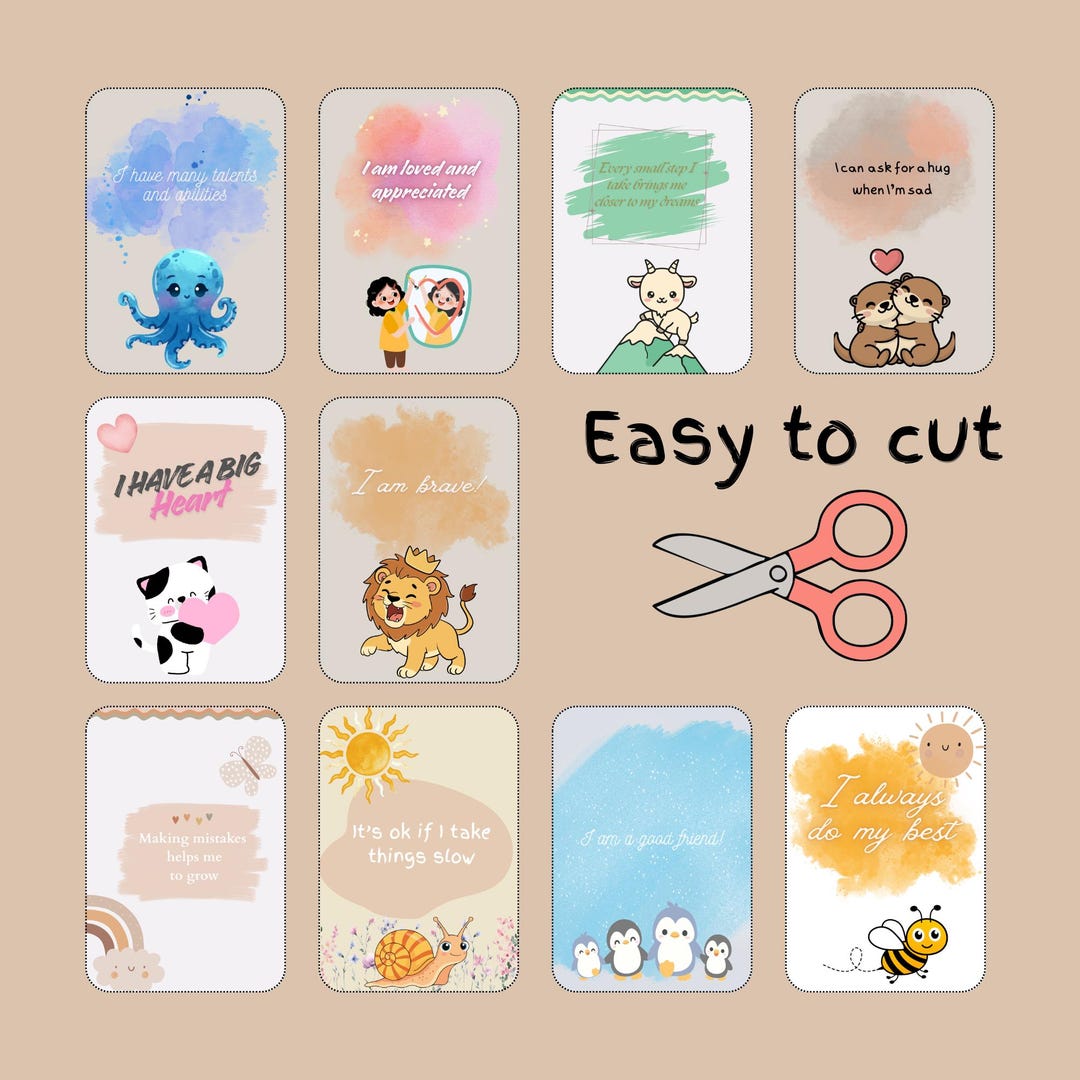 Printable Kids Affirmation Cards & Lunchbox Notes: Montessori Growth ...