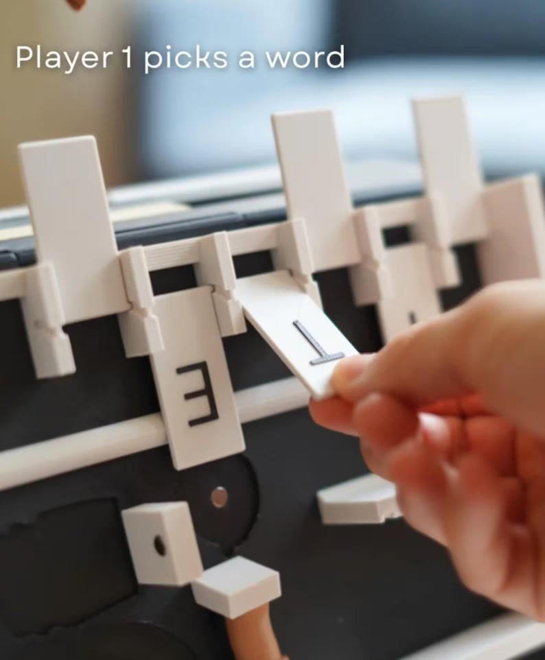 Hangman Book Game STL Playbook’d Board Game | Foldable Word Guessing ...