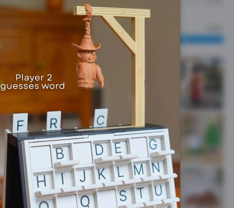 Hangman Book Game STL Playbook’d Board Game | Foldable Word Guessing ...