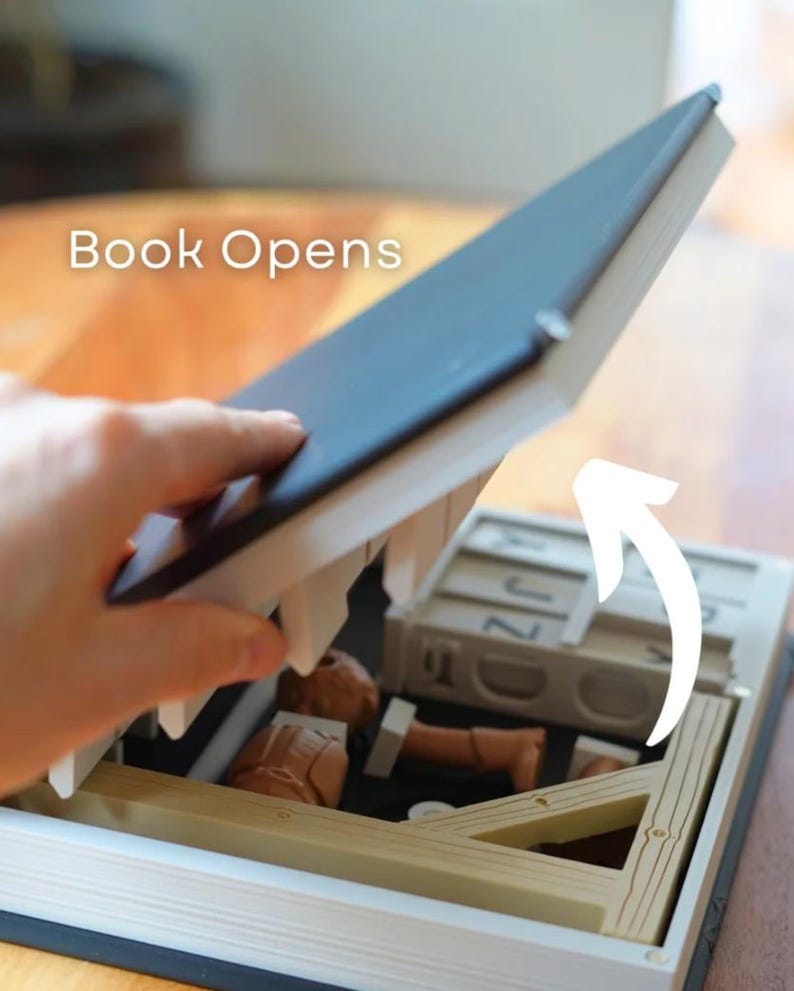 Hangman Book Game STL Playbook’d Board Game | Foldable Word Guessing ...