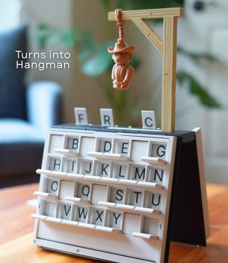 Hangman Book Game STL Playbook’d Board Game | Foldable Word Guessing ...