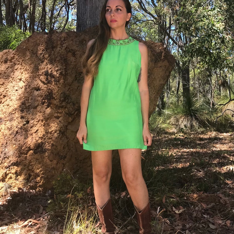 Green Mini Dress - Etsy