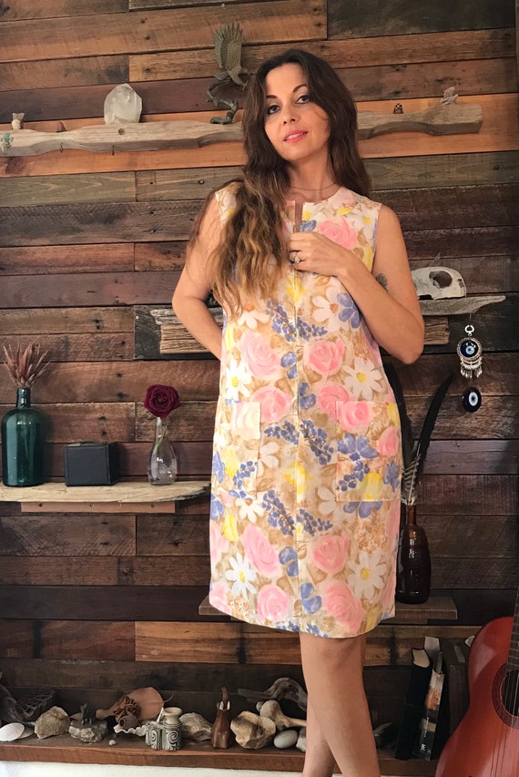 1960's 'Ken Robes by Ken Rose' Pastel floral shift - Gem