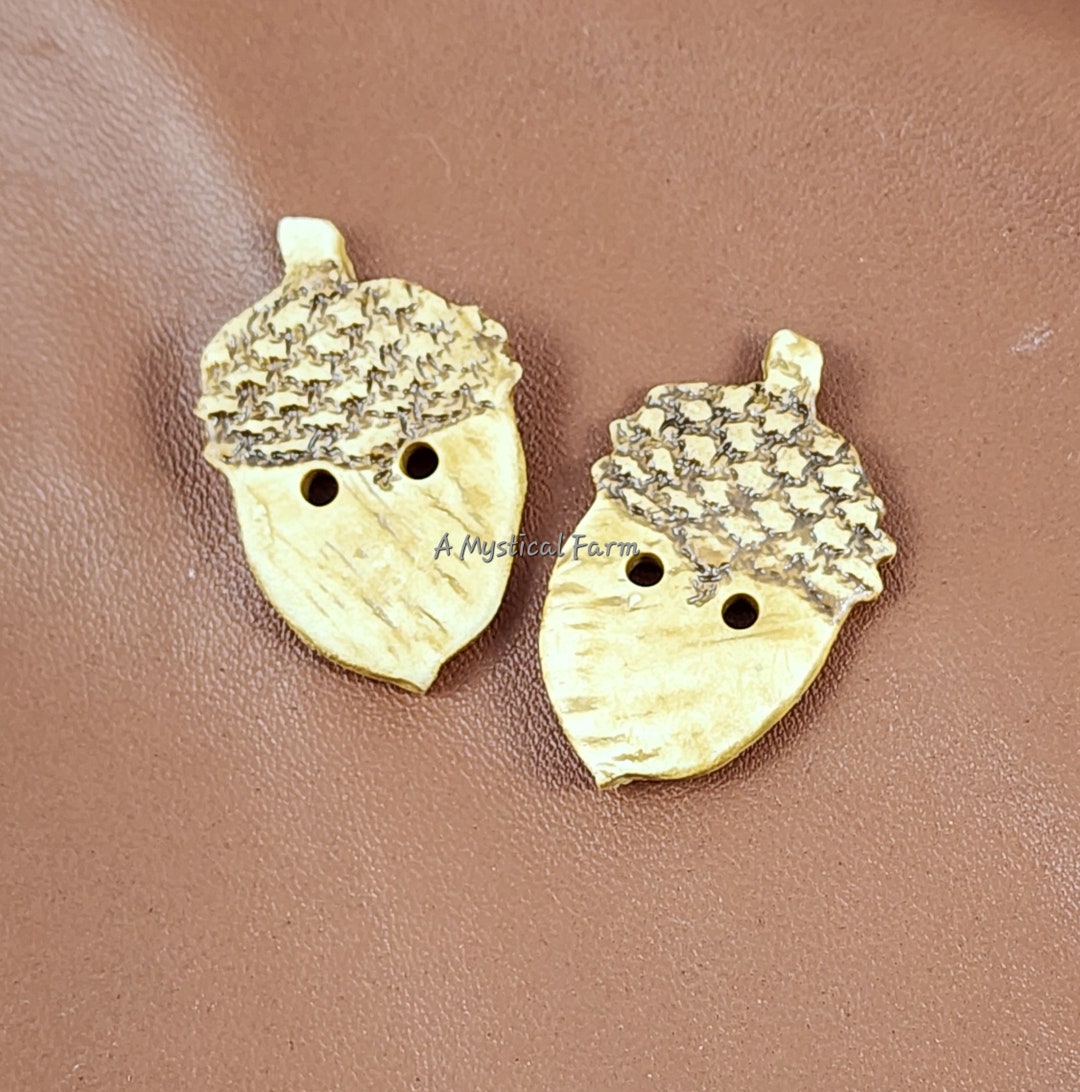 Handcrafted Stoneware Acorn Buttons: Rustic Sewing Embellishments, 1 3/ ...